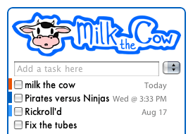 Stuff the monkey says — Milk the Cow Dashboard Widget for OS X